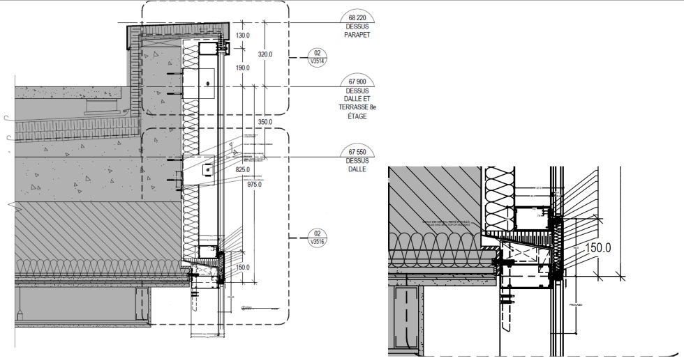 Panneaux tympans de parapet | Guide du mur rideau